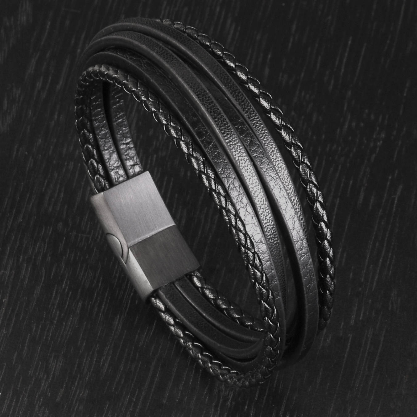 Bold Stacking: Layered Leather Bracelet for Effortless Style | Rianrix ...